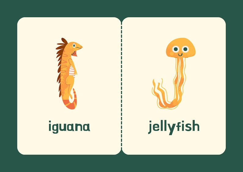 Wildlife Adventure: Animal Alphabet Flash Cards for Kids - Etsy