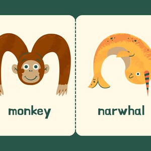 Wildlife Adventure: Animal Alphabet Flash Cards for Kids - Etsy