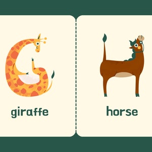 Wildlife Adventure: Animal Alphabet Flash Cards for Kids - Etsy