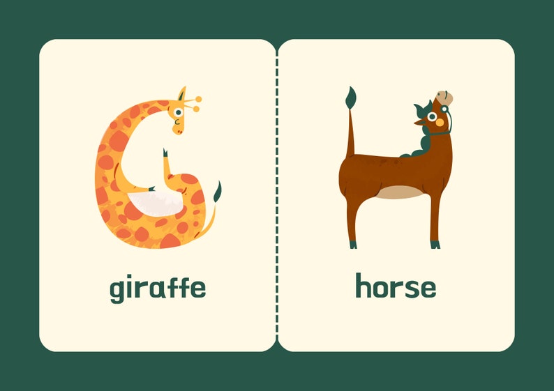 Wildlife Adventure: Animal Alphabet Flash Cards for Kids - Etsy