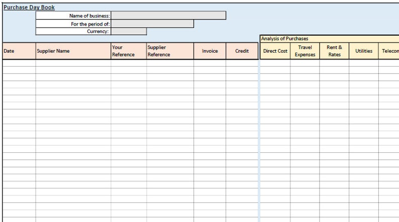 Purchase Day Book & Linked Expenditure Summary in Excel (+ Google ...