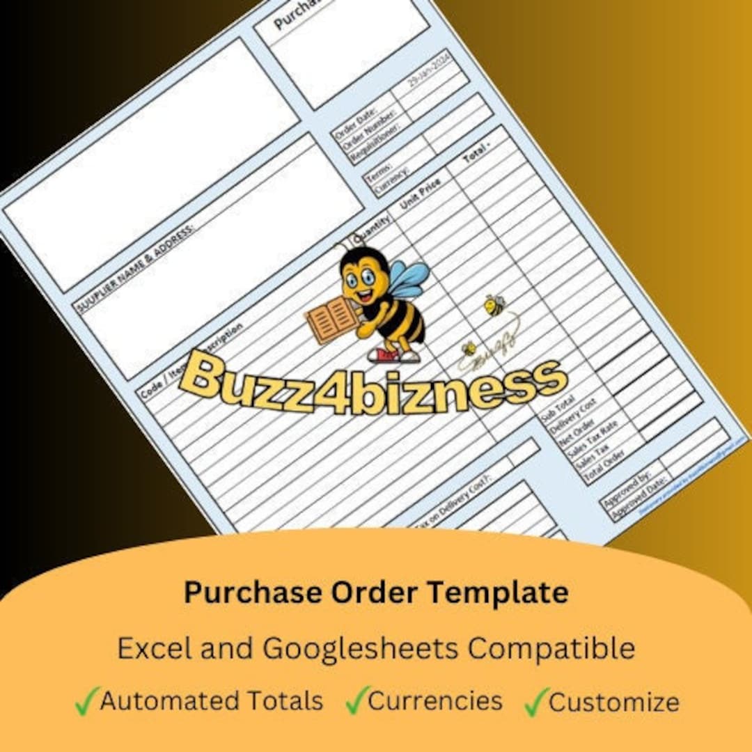 Purchase Order / Requisition Template (blue) - Excel Format (+google ...