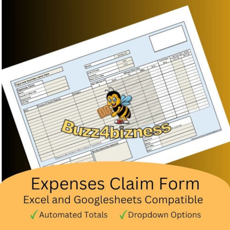 Expenses Claim Form (in Blue) - Excel Format (+google Sheets ...