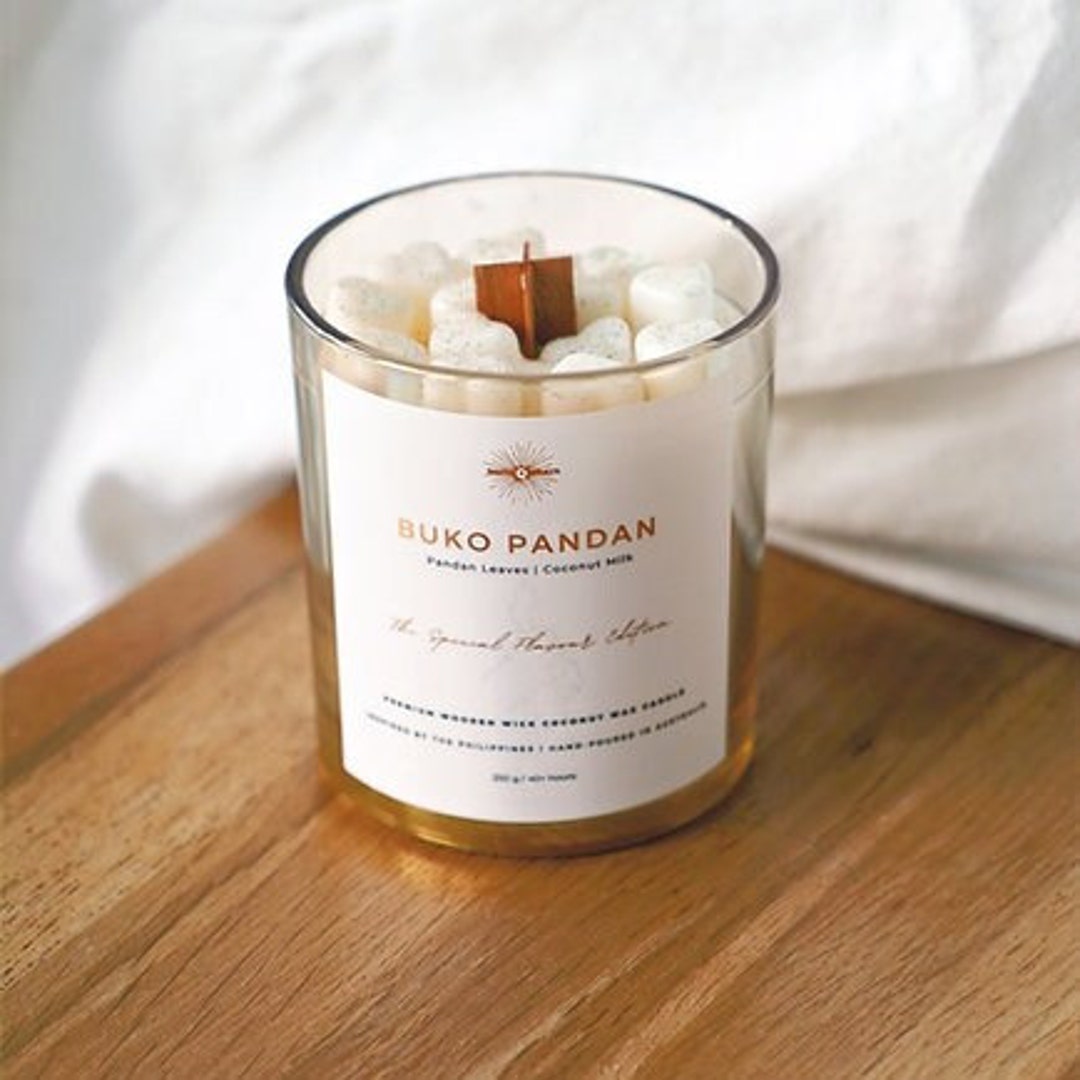 BUKO PANDAN Premium Wooden Wick Coconut Wax Candle the Flavour ...