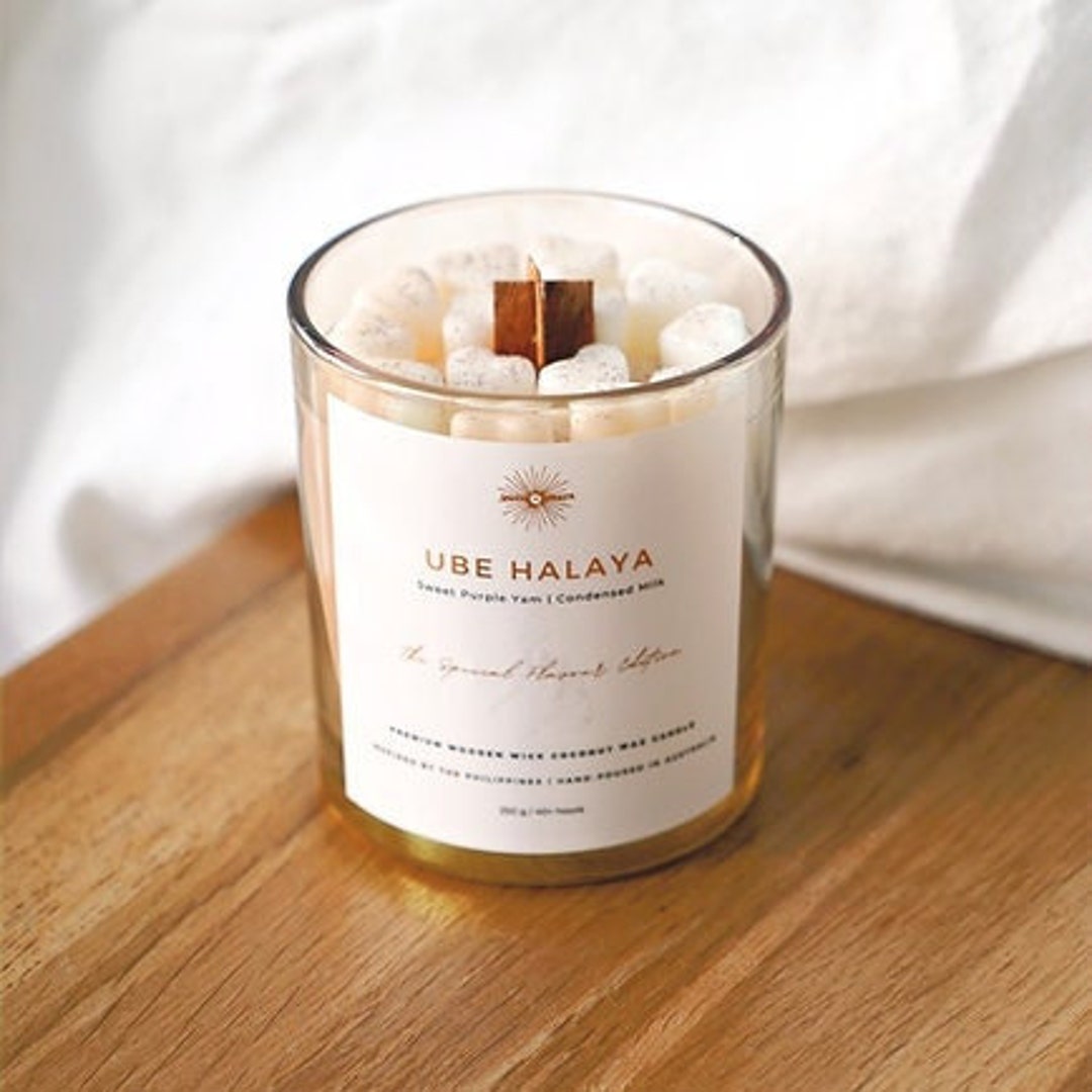 UBE HALAYA Premium Wooden Wick Coconut Wax Candle the Flavour ...