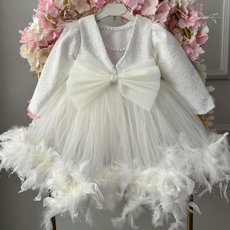 White Feather Dress - Etsy