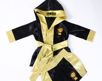 Kids Personalized Boxing Set Robe, Shorts, Baby Gloves. - Etsy