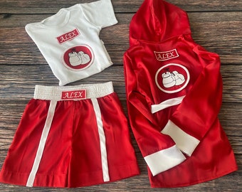 Kids Personalized Boxing Set Robe, Shorts, Baby Gloves. - Etsy