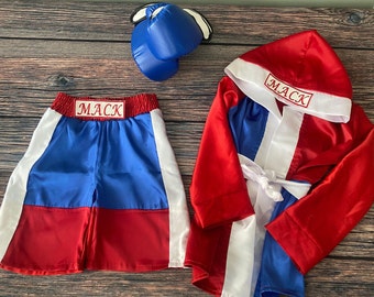 Newborn Knockout Boxing Set: Prop Baby Boxing Ring Personalized Robe ...