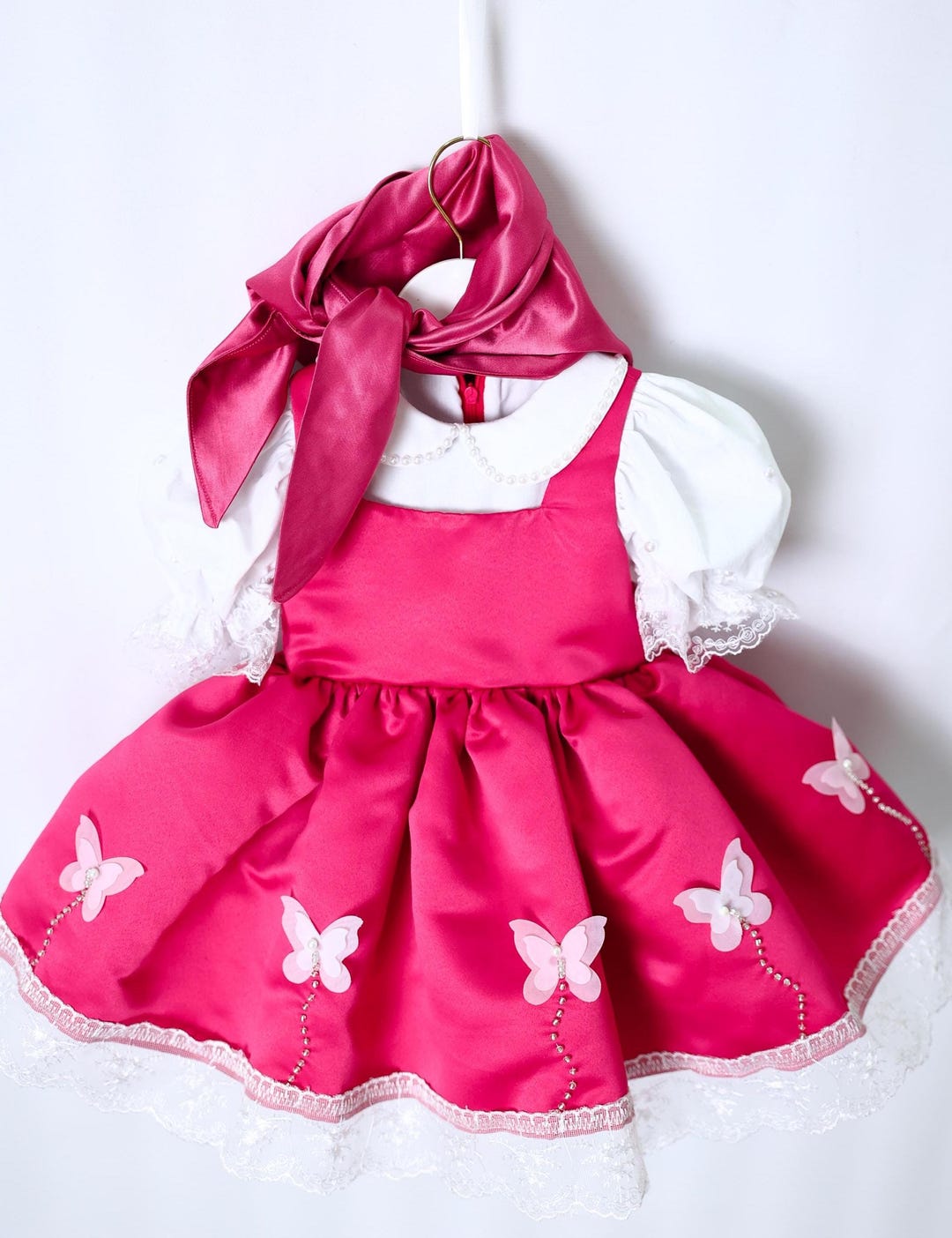 Masha Inspired Pink Dress, Masha Girl Costume, Baby Girl Dress ...