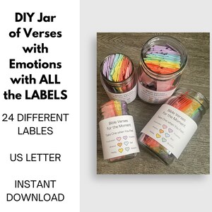 DIY Jar of Bible Verses With Emotions Bundle - ALL the LABELS - 24 ...