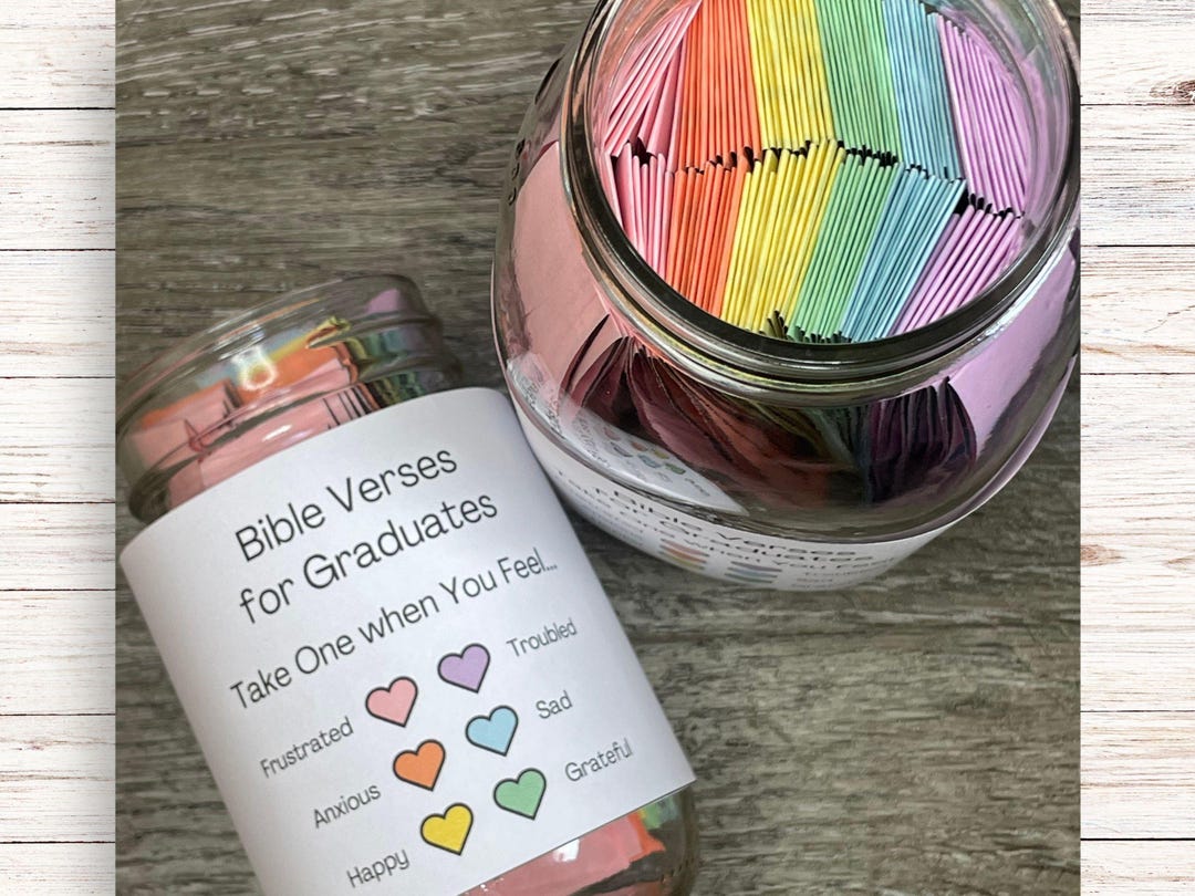 Christian Graduation Gift Graduate's DIY Jar of Bible Verses With ...