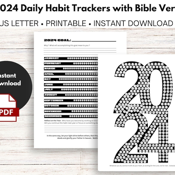 2024 Planner With Habit Tracker - Etsy
