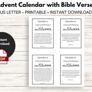 Nativity Advent Calendar With Bible Verses - Christmas Countdown ...