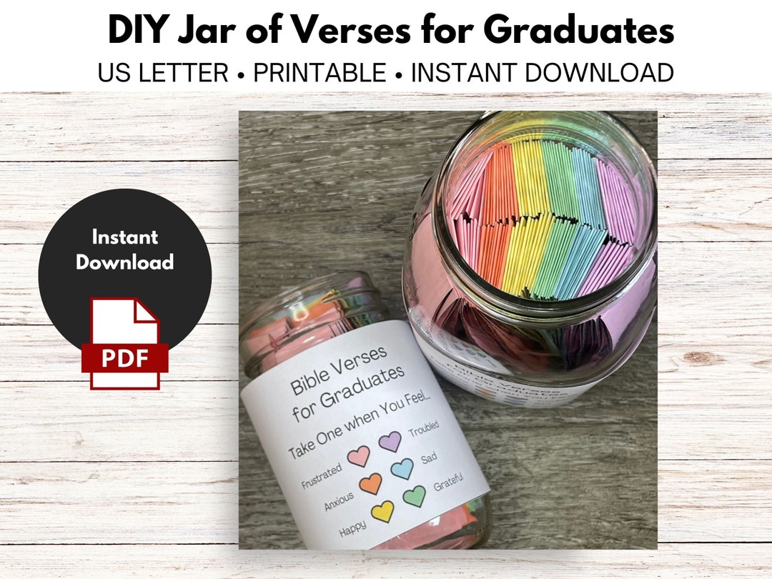Graduation Gift - Graduate's DIY Jar of Bible Verses - Grad - Emotions ...