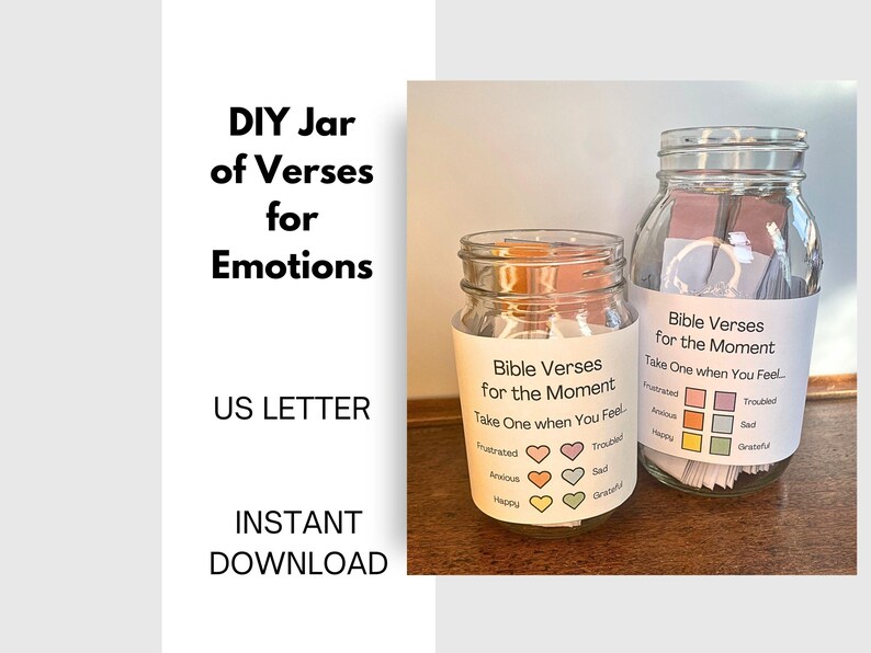 DIY Jar of Bible Verses for Emotions - Pastel - Instant Download ...