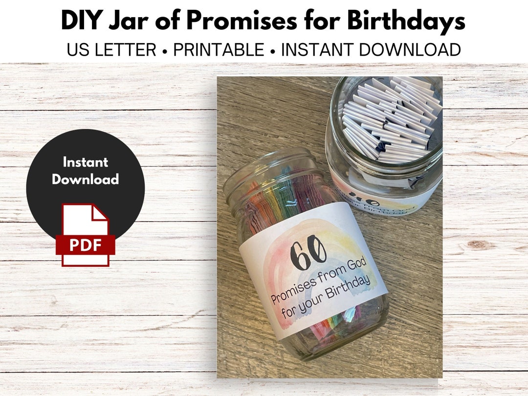 Birthday Promises From God DIY Jar - Christian Present - 100 NIV Bible ...