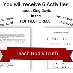 King David Activities, Bible Character Worksheet, Coloring Page, Maze ...
