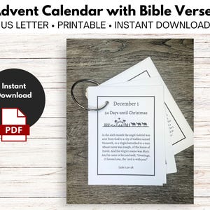Nativity Advent Calendar With Bible Verses - Christmas Countdown ...