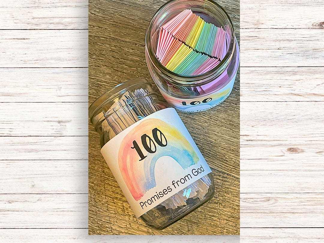 100 Promises From God DIY Jar - Christian Present - 100 NIV Bible ...