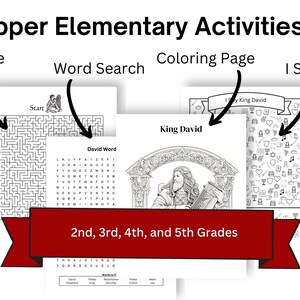 King David Activities, Bible Character Worksheet, Coloring Page, Maze ...