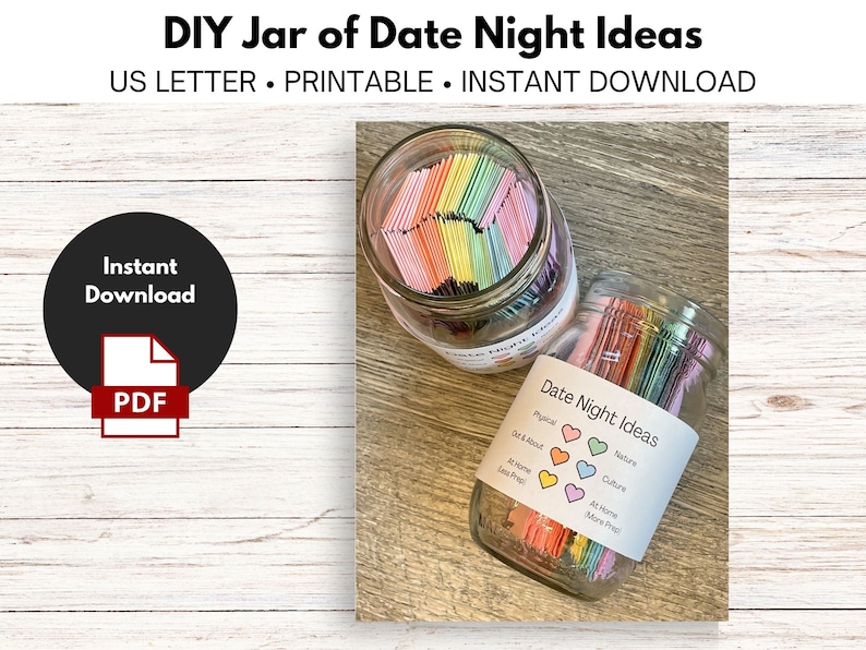 DIY Date Night Jar - 120 Color Coded Date Night Ideas - Date Night ...