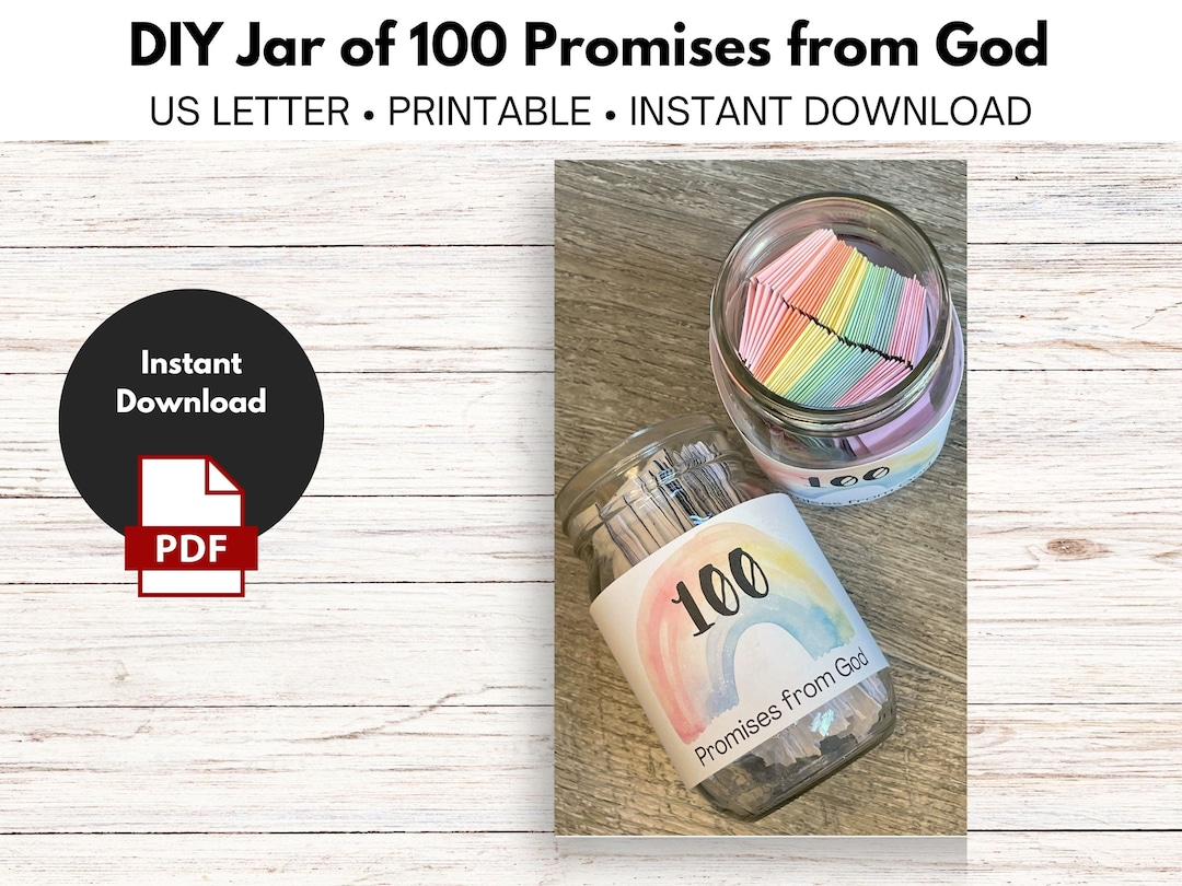 100 Promises From God DIY Jar Christian Present 100 NIV Bible ...