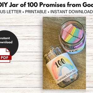 100 Promises From God DIY Jar - Christian Present - 100 NIV Bible ...
