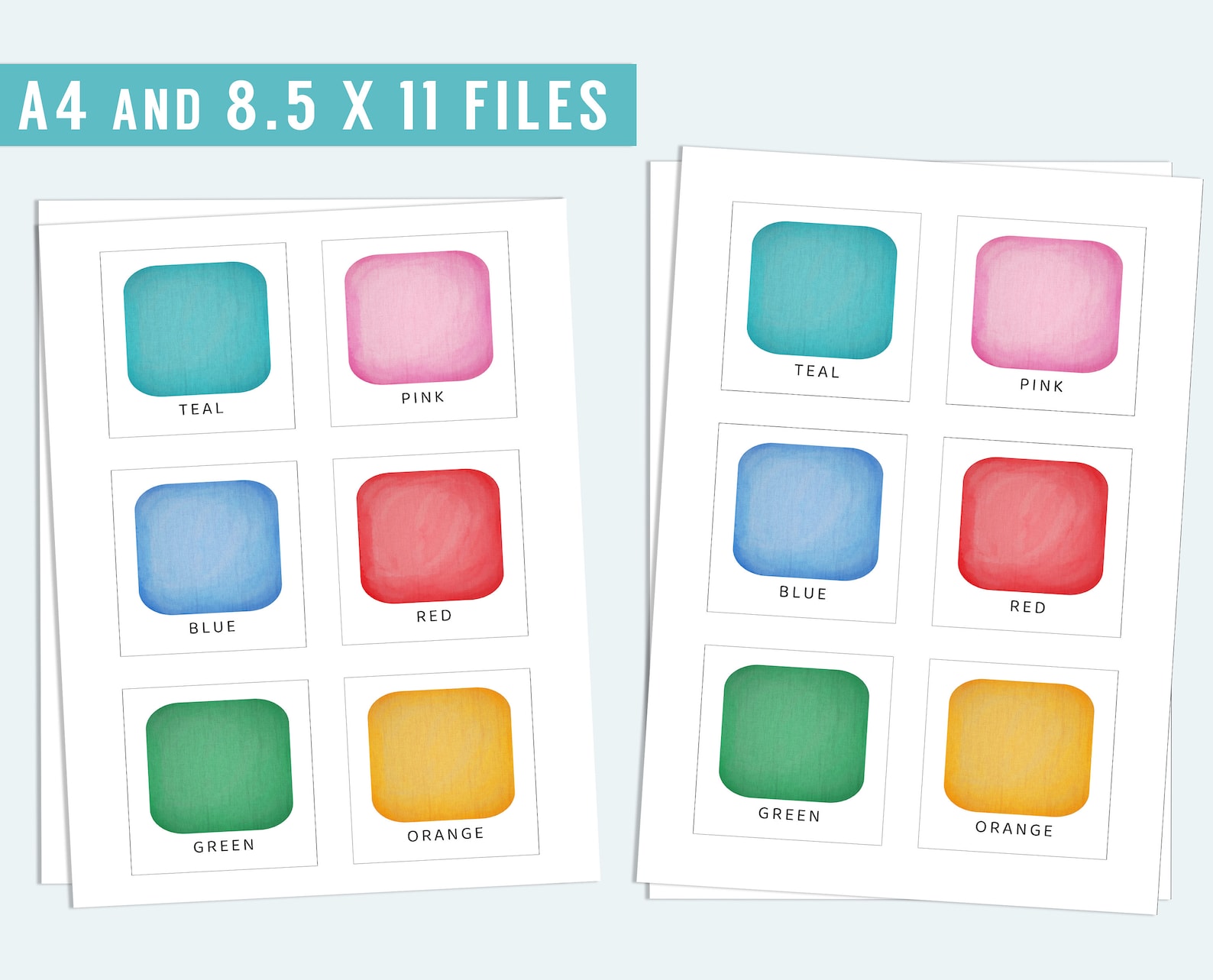 13 Color Flash Cards, Printable Flashcards, Educational Activities, for ...