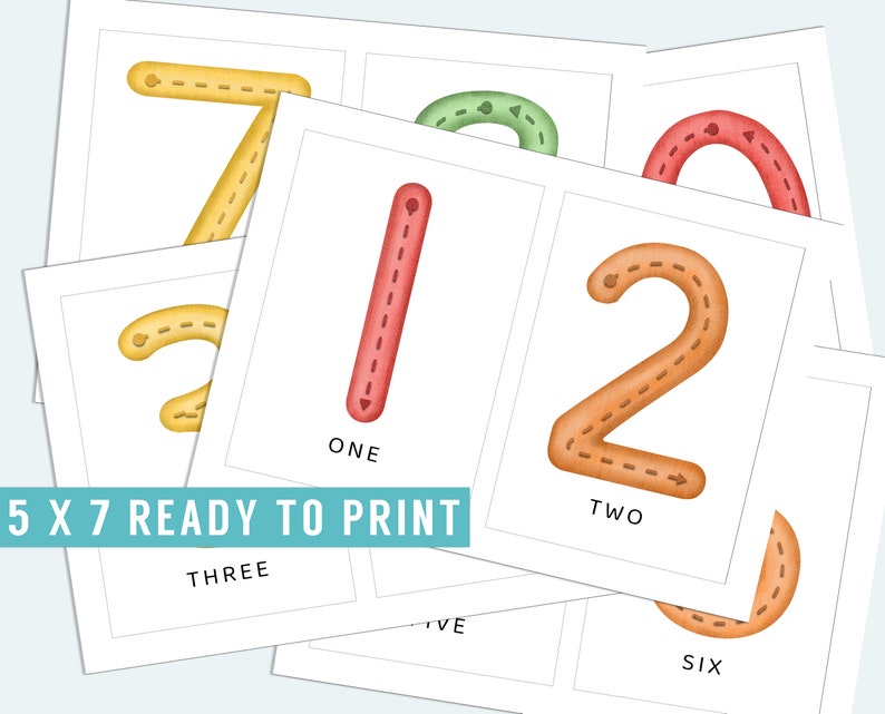 10 Number Flash Cards Printable Flashcards Counting Game - Etsy