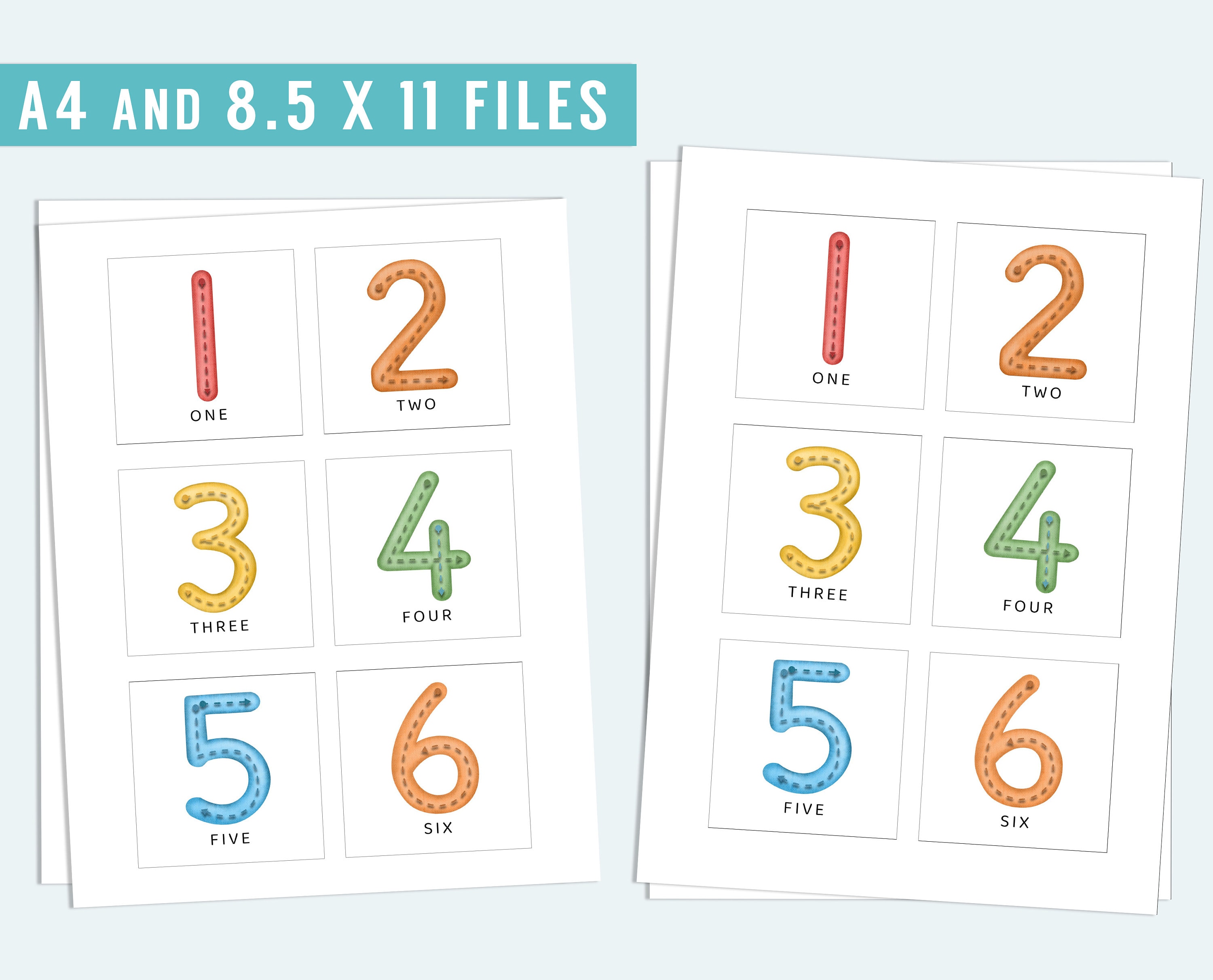 10 Number Flash Cards Printable Flashcards Counting Game - Etsy