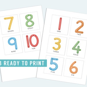 10 Number Flash Cards Printable Flashcards Counting Game - Etsy