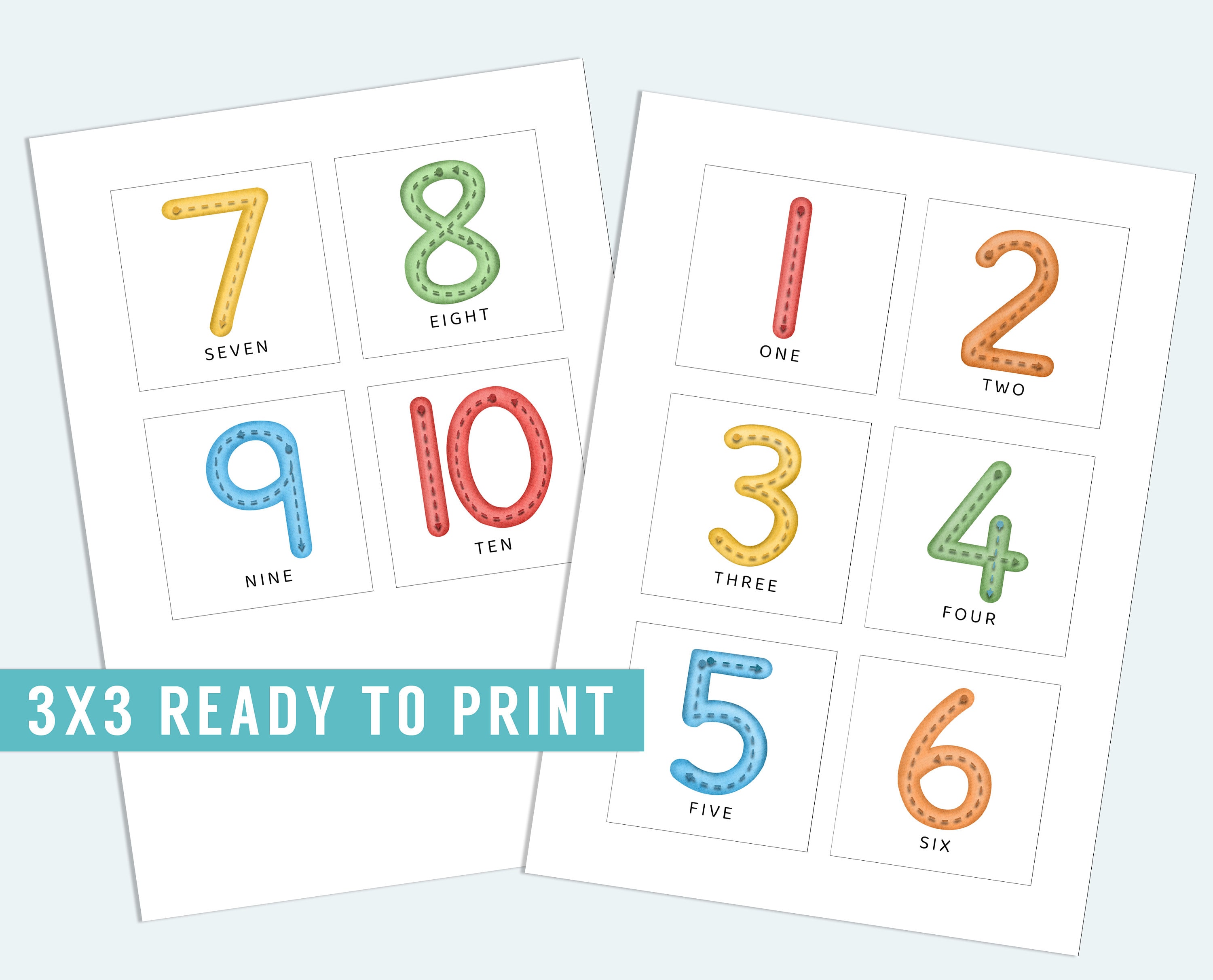 10 Number Flash Cards Printable Flashcards Counting Game - Etsy
