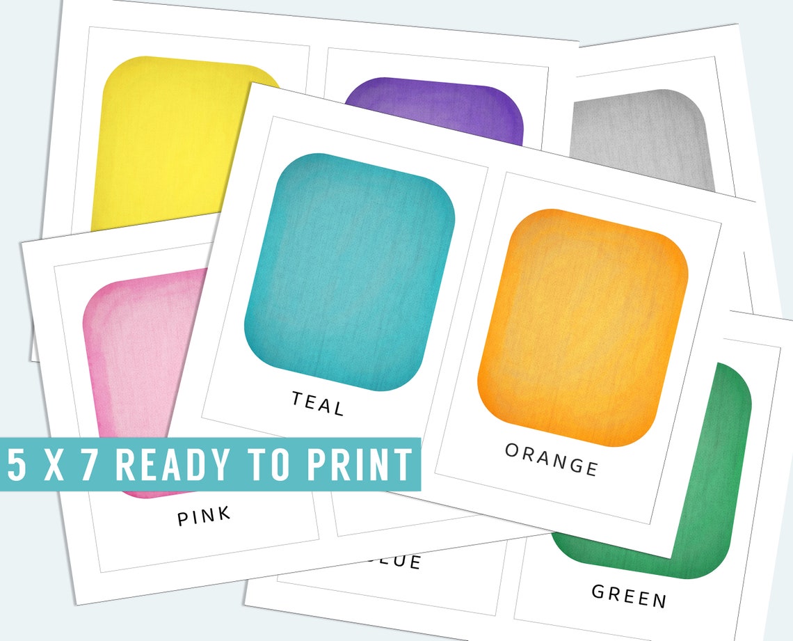 13 Color Flash Cards, Printable Flashcards, Educational Activities, for ...