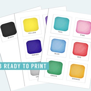 13 Color Flash Cards, Printable Flashcards, Educational Activities, for ...