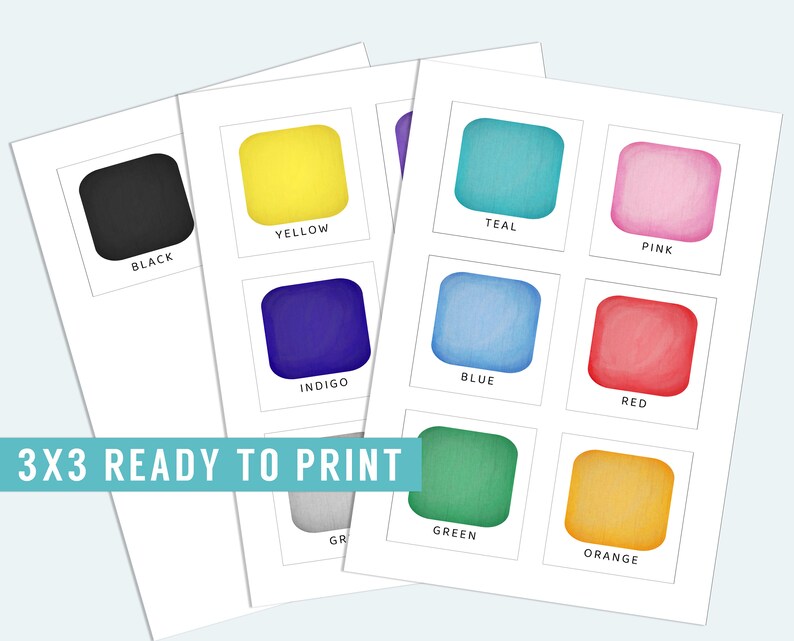13 Color Flash Cards, Printable Flashcards, Educational Activities, for ...