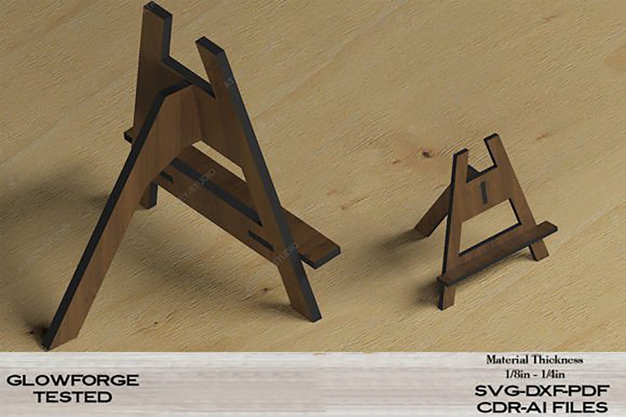 Laser Cut EASEL Stand Svg Ai Dxf Pdf Cdr / Easy to Use - Etsy Australia