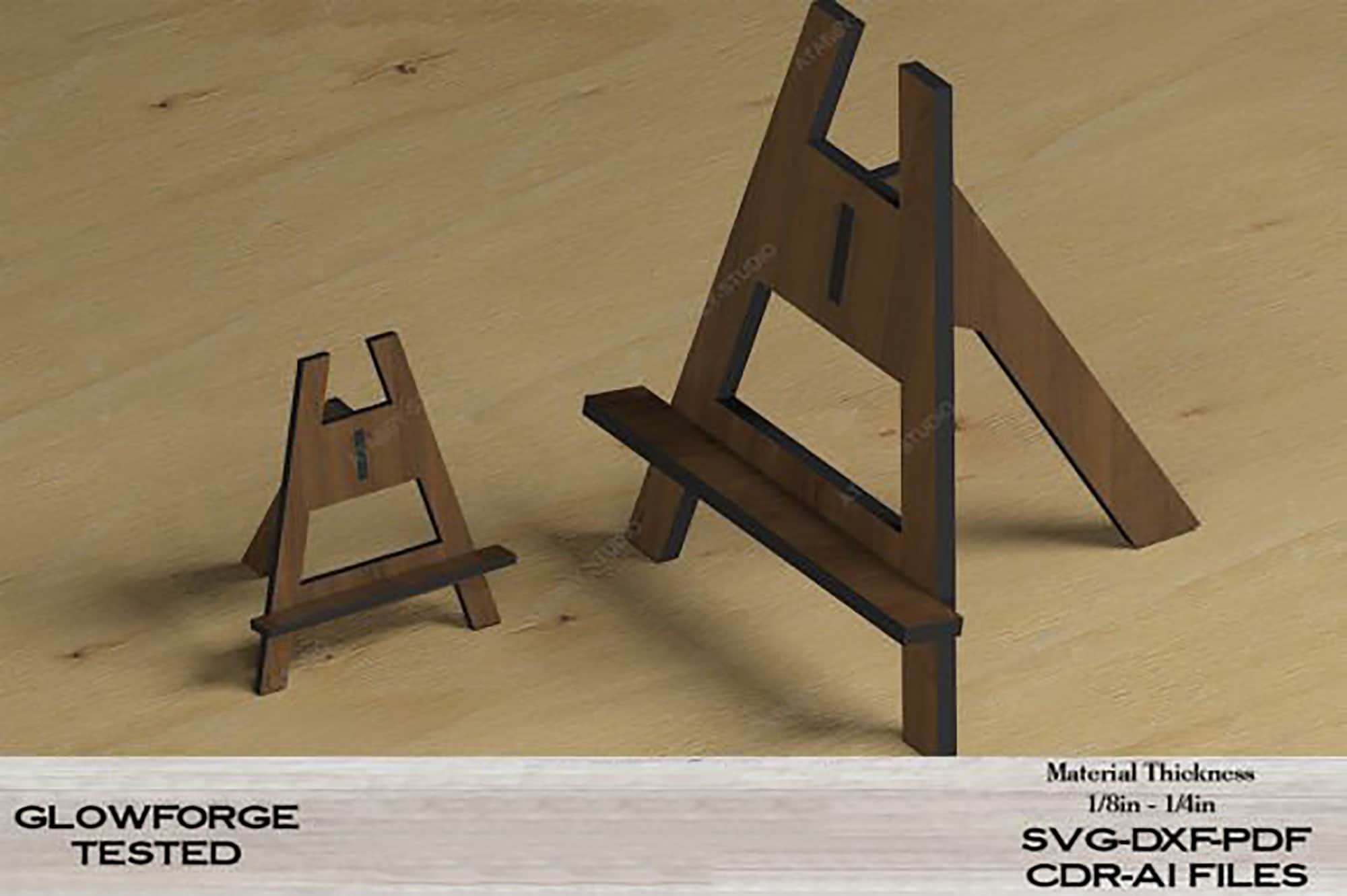 Laser Cut EASEL Stand Svg Ai Dxf Pdf Cdr / Easy to Use - Etsy Australia