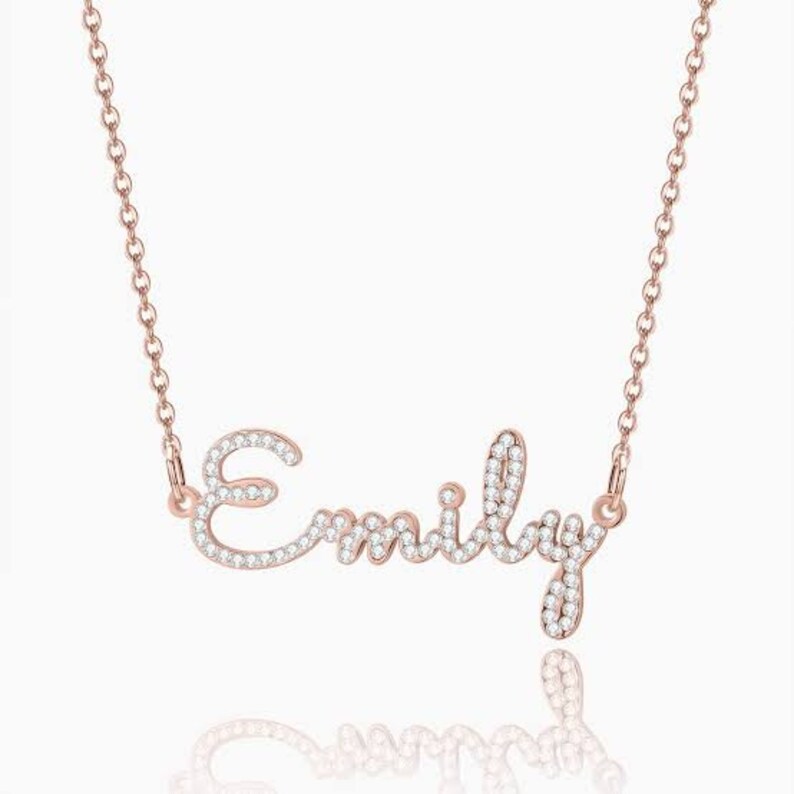 Custom Name Diamond Pendant Personalized Lab-grown Diamond Necklace ...