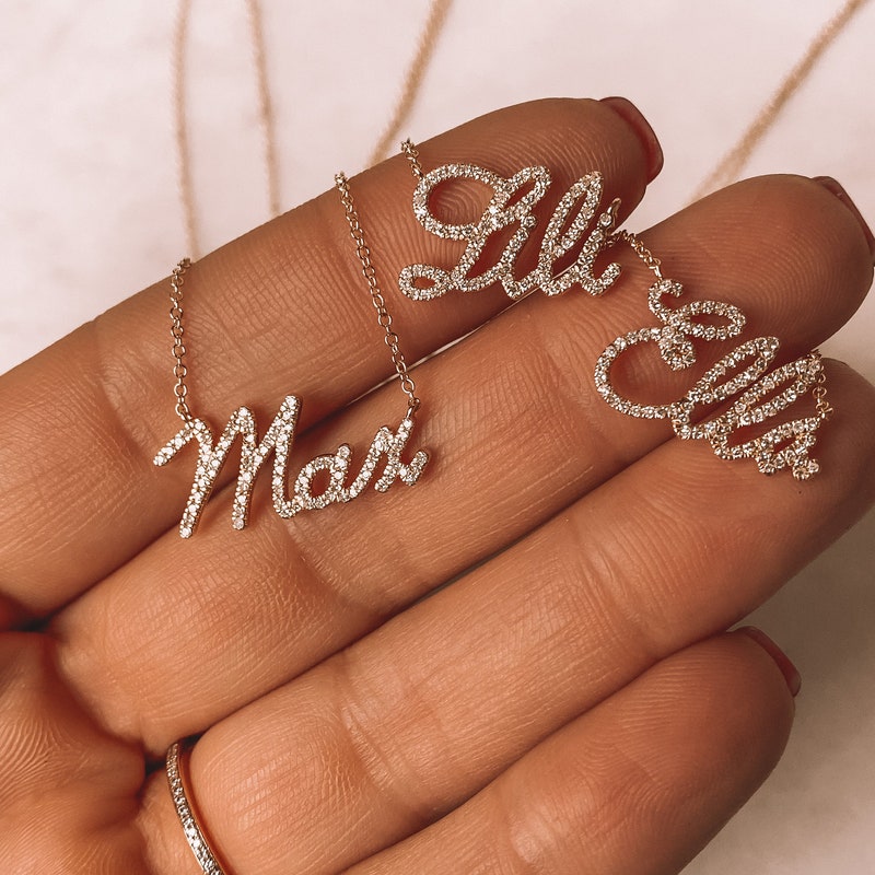 Diamond Name Jewelry - Etsy