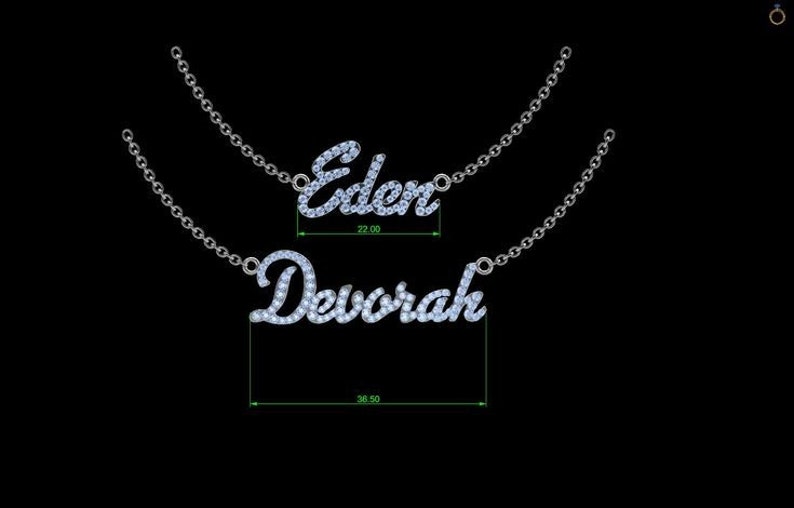 Custom Name Diamond Pendant Personalized Lab-grown Diamond Necklace ...