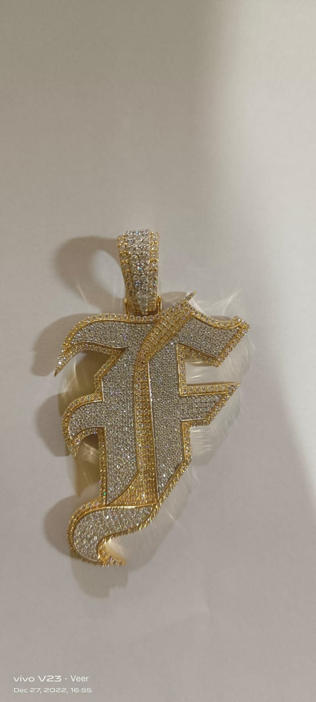 925 Sterling Silver Gold Plated Hip Hop Pendant/ Gift for Him/ Birthday ...