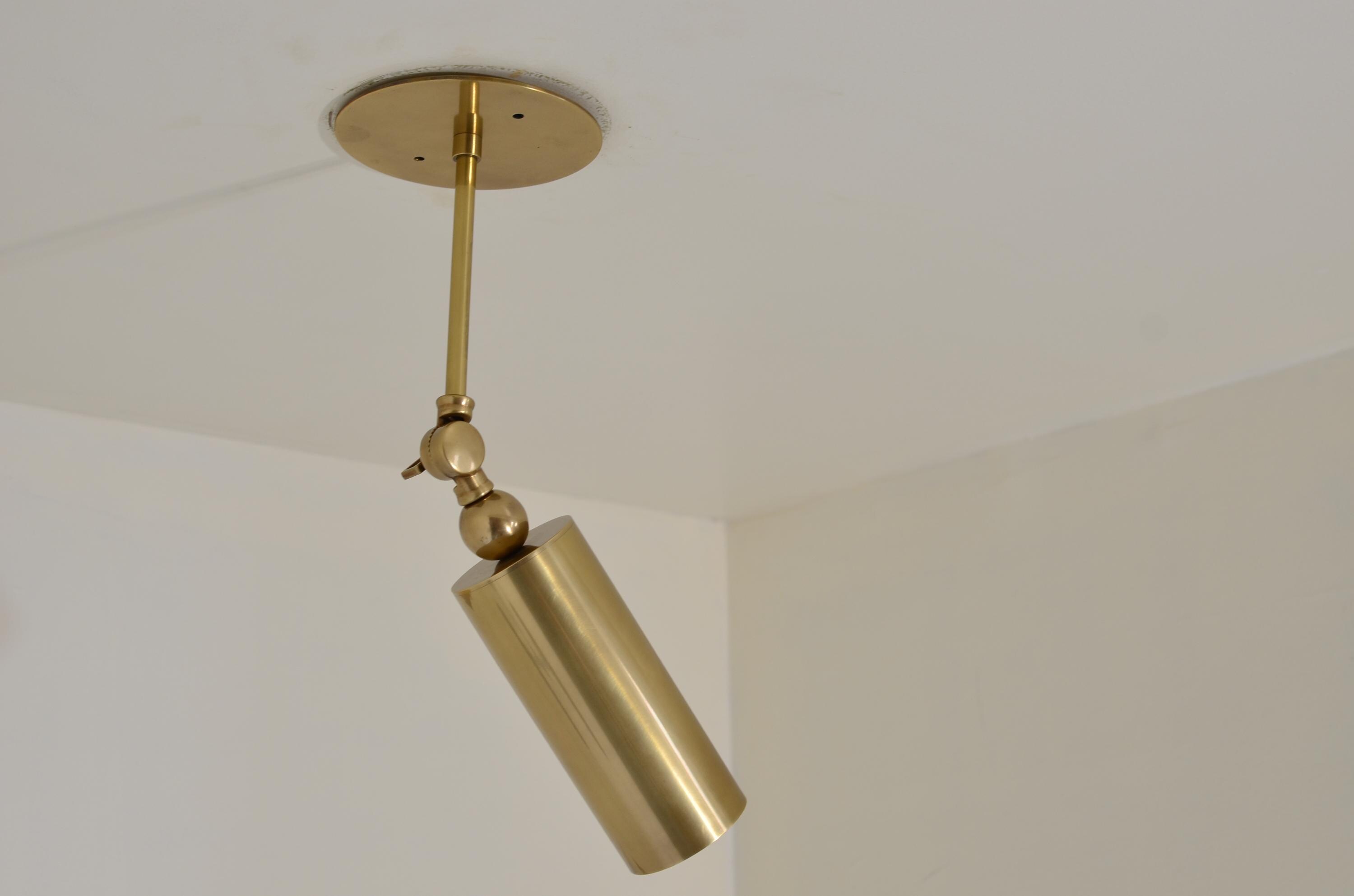 Raw Brass Ceiling Cylinder Fixture , Long Cylinder Focus Light ...