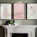 Christmas Printable Pink Wall Art Set of 3, Danish Pastel, Merry ...