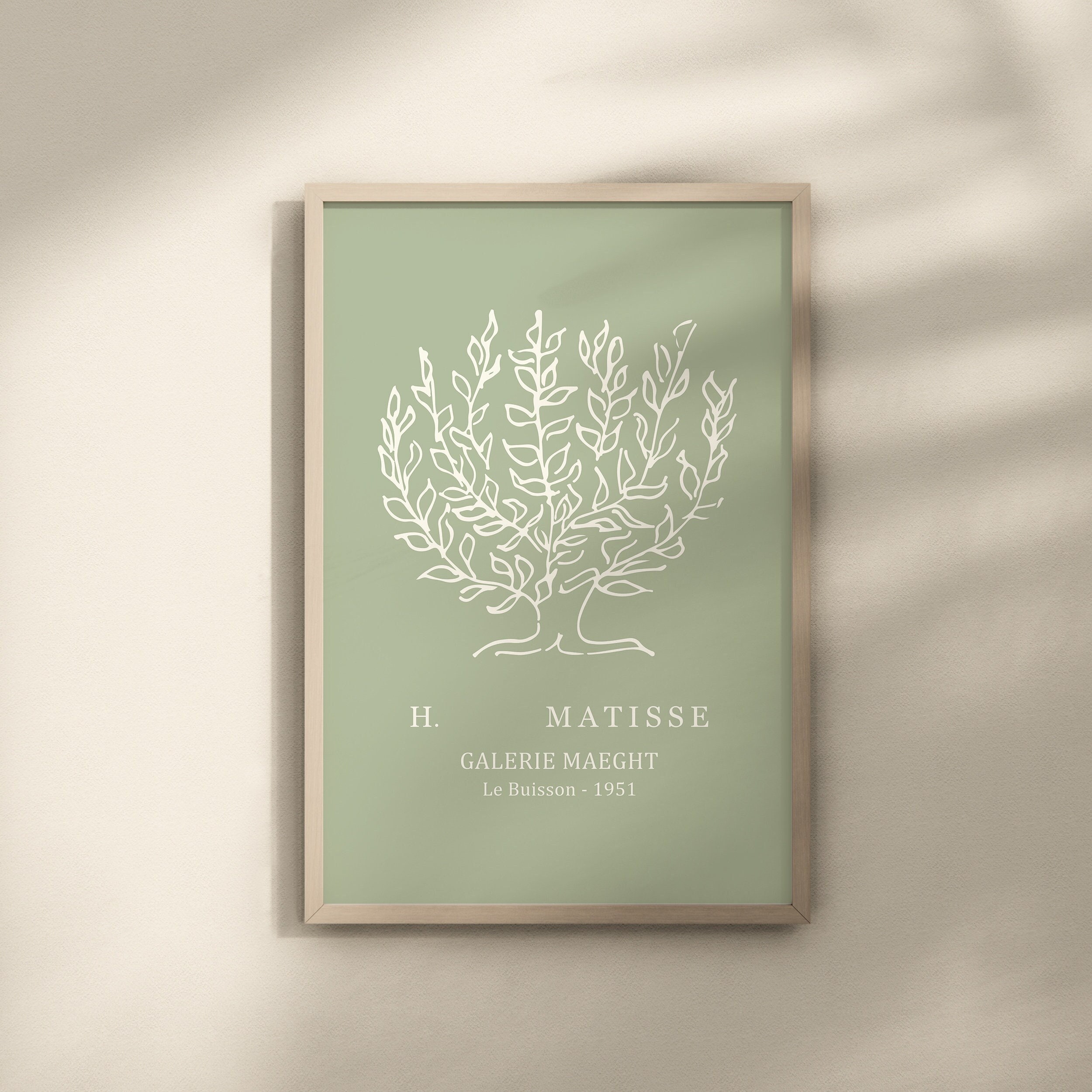 Sage Green Matisse Tree Wall Art Print, Matisse Neutral Abstract Wall ...