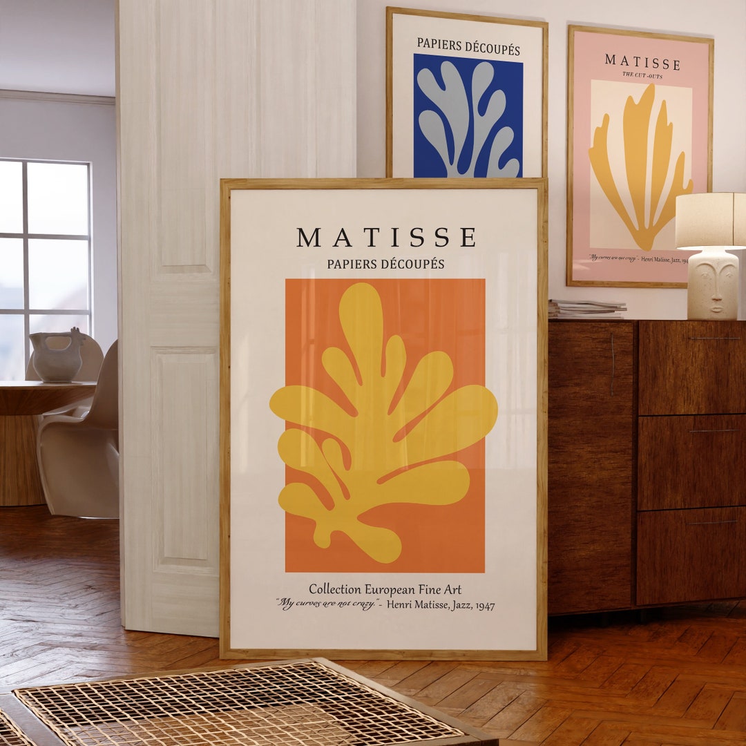 Orange Matisse Posters, Matisse Wall Art, Retro Style Prints, Abstract ...