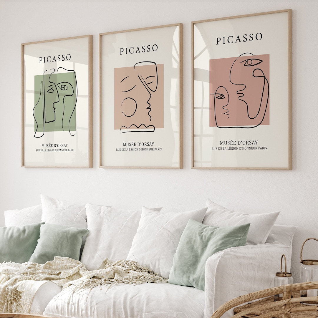 Picasso Wall Art Set, Pablo Picasso Abstract Prints, Neutral Gallery ...