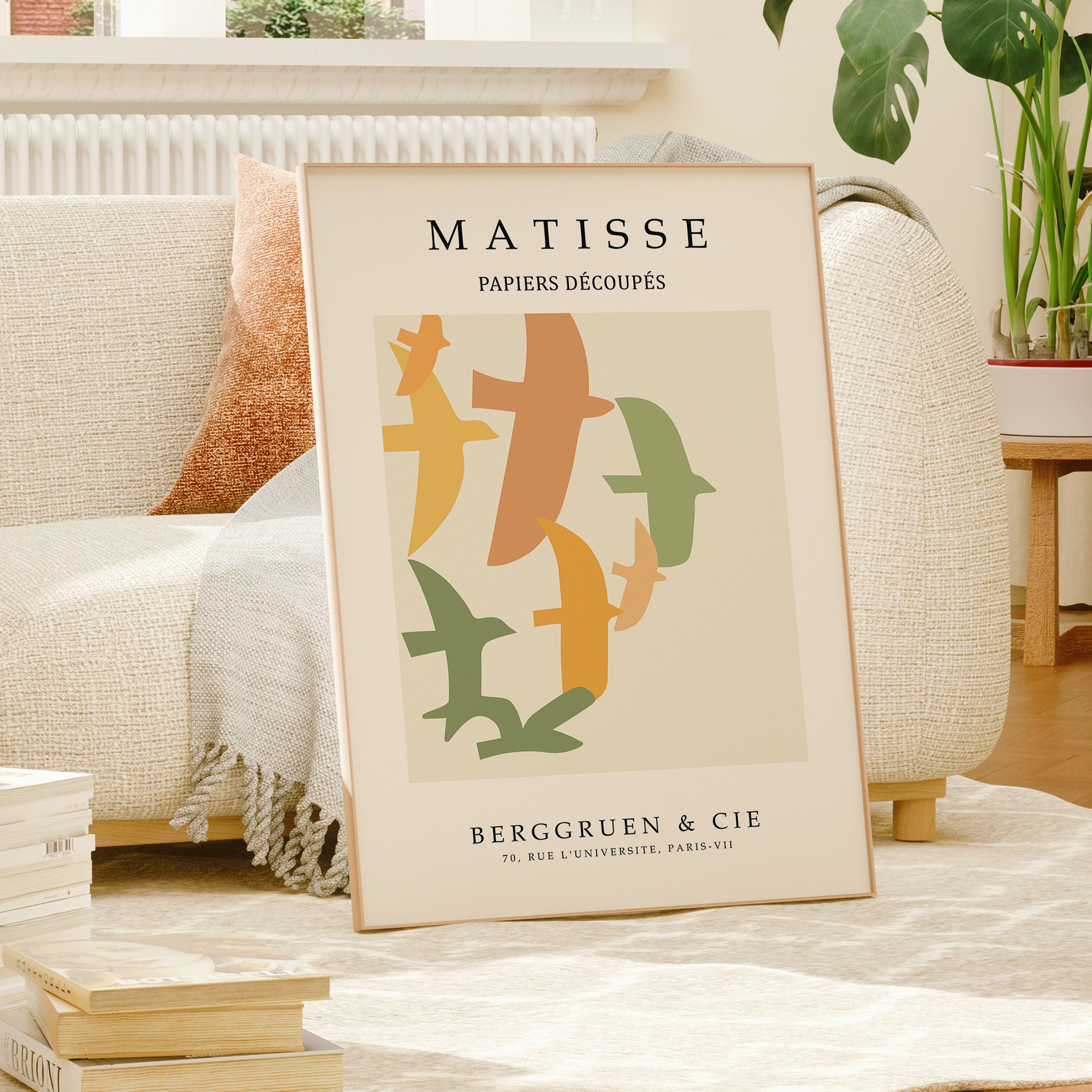 Matisse Bird Colorful Wall Art Print, Matisse Neutral Abstract Wall Art ...