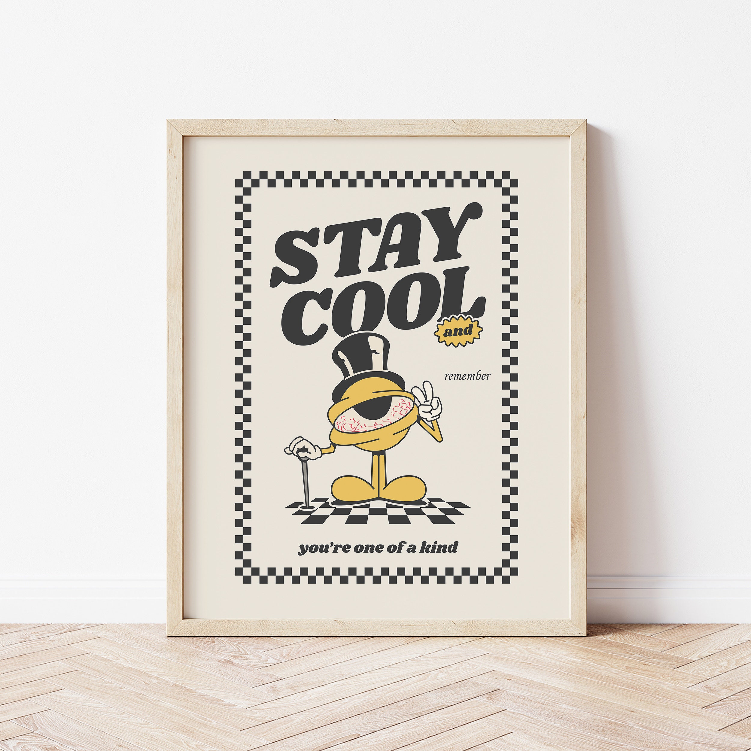 Retro Custom Character Art Prints, Vintage Wall Decor, Motivational ...