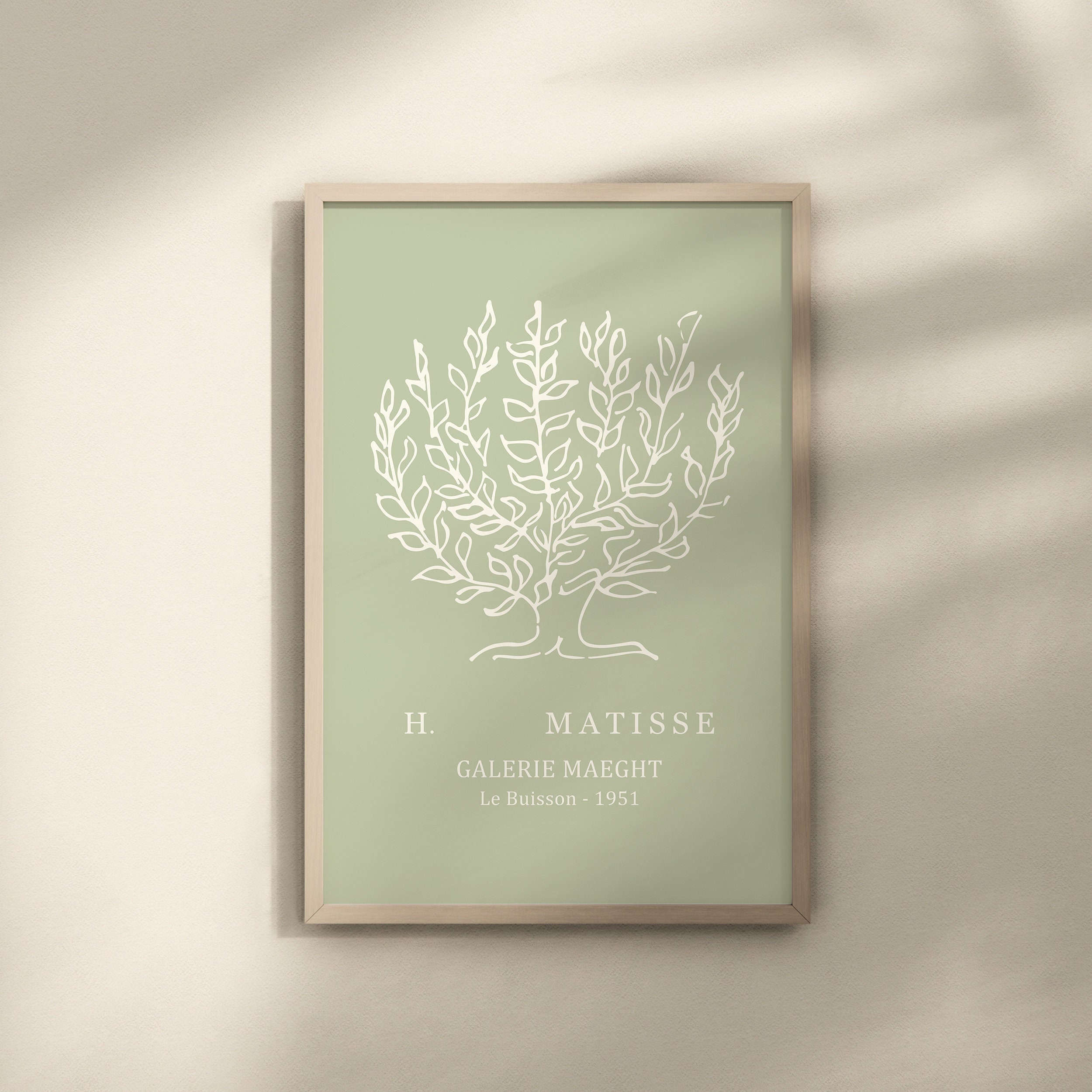 Sage Green Matisse Tree Wall Art Print, Matisse Neutral Abstract Wall ...